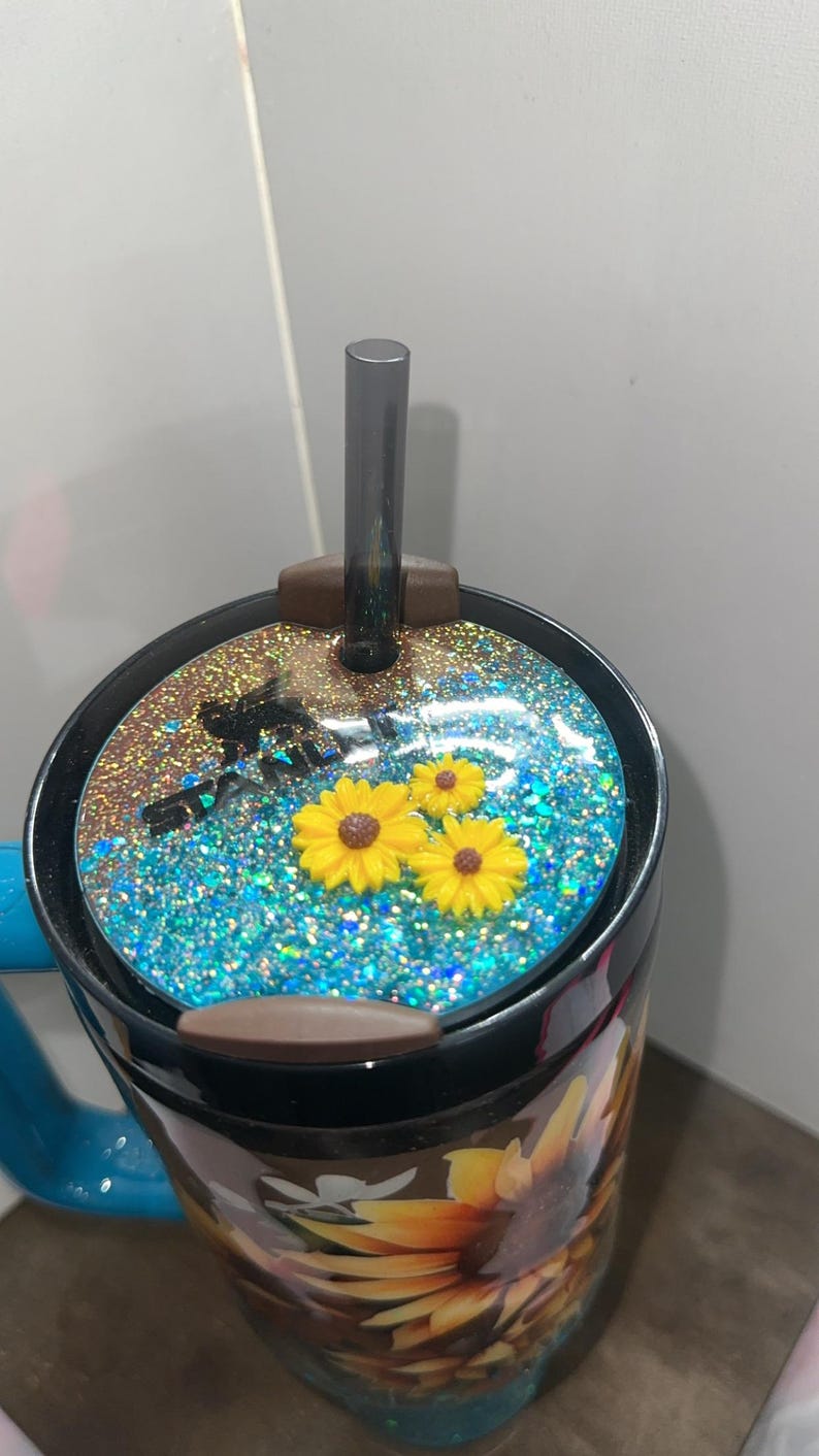Custom Stanley. Sunflower Brown/turquoise Choice of 30oz or 40oz. Can ...