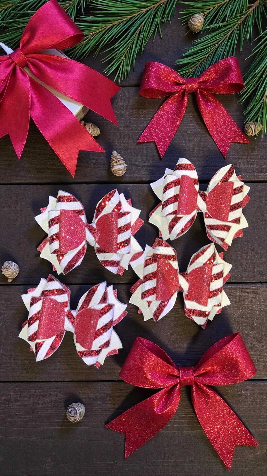 Christmas Candy Cane Bow - Etsy