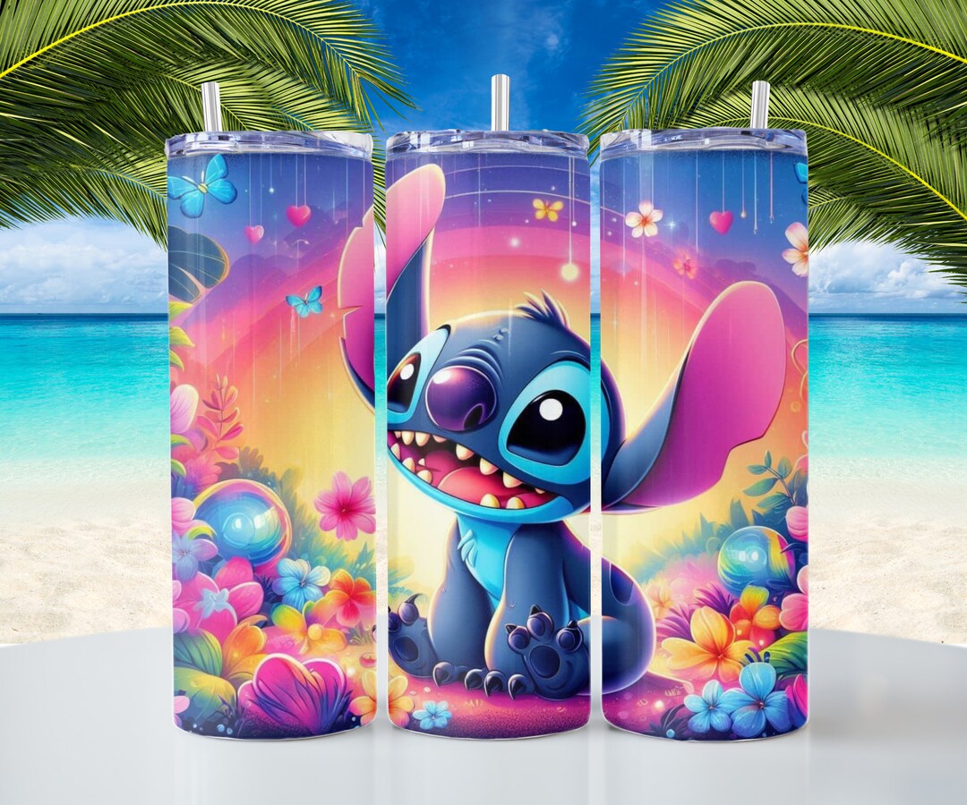 20oz Stitch. Rainbow and Flowers - Etsy