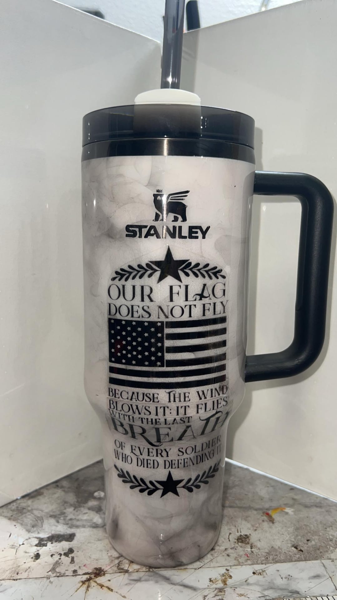 Manly Stanley. Custom Stanley With Smoke Effect and Flags - Etsy
