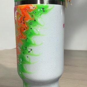 Custom 40oz White Neon Stanley - Etsy
