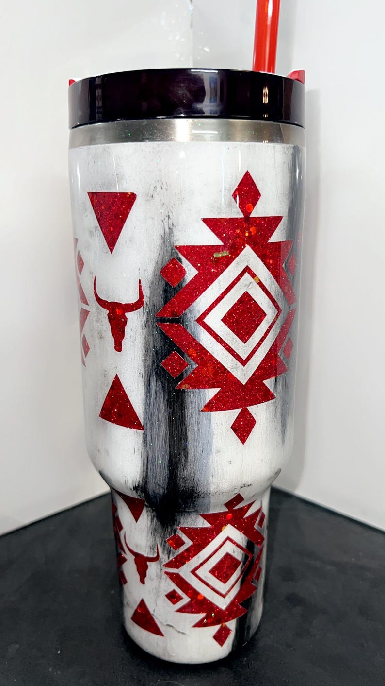 Stanley Tumbler With Aztec Design and Topper - Etsy