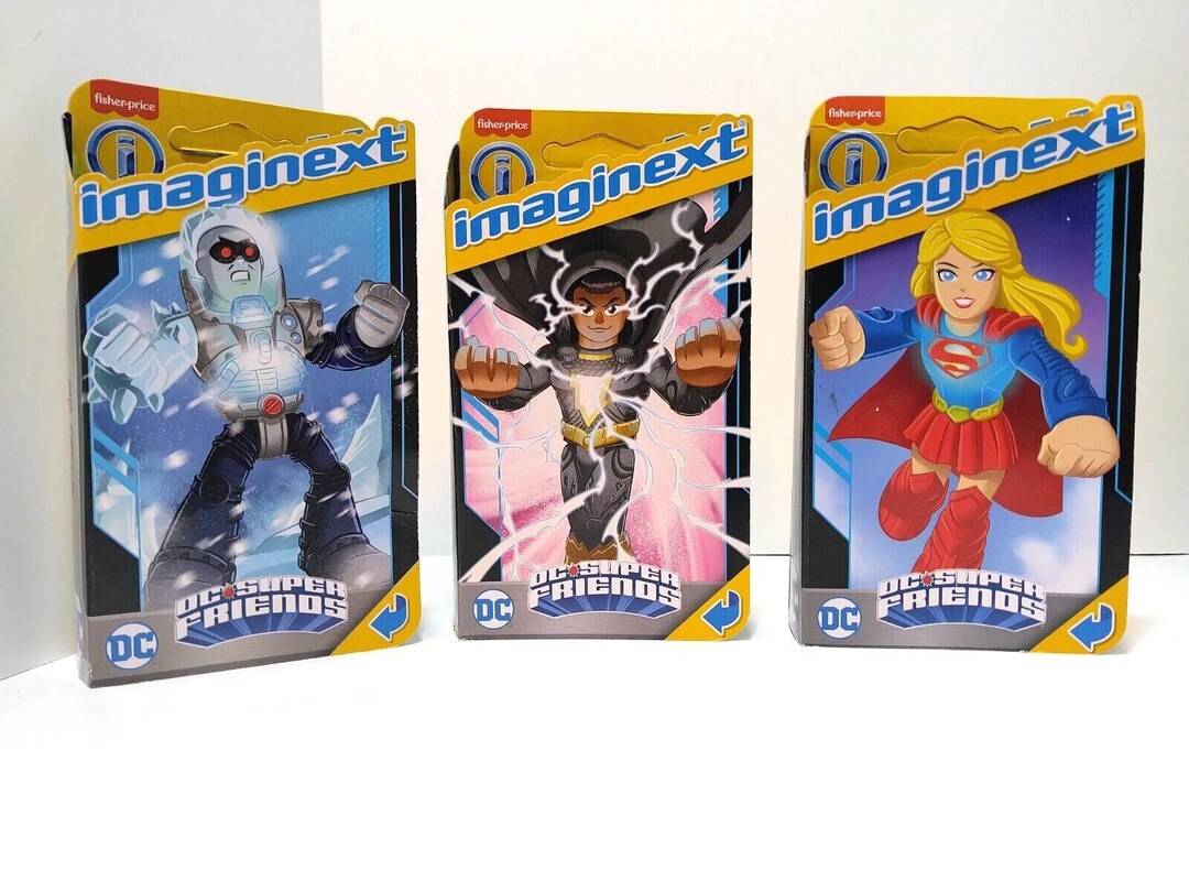 3 Figures! Imaginext DC Super Friends Super Girl Mr. Freeze, Black Adam ...