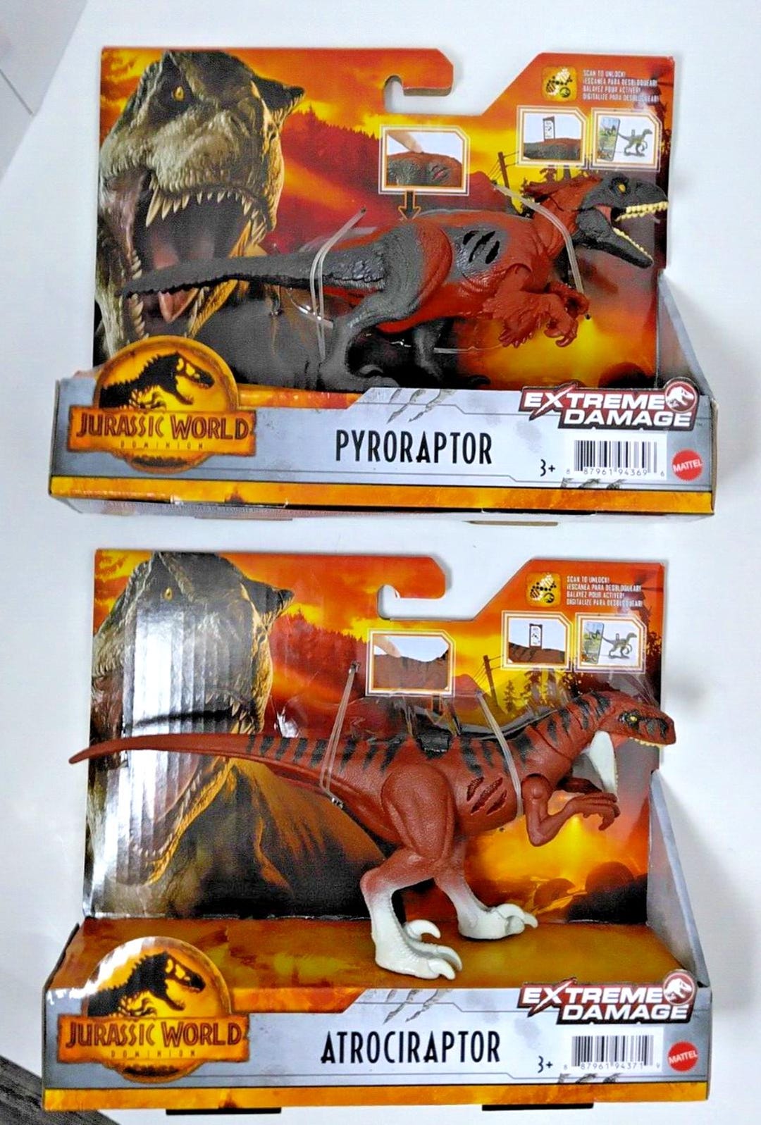 Dominion Extreme Damage Atrociraptor & Pyroraptor - (2) Dinosaur Action ...
