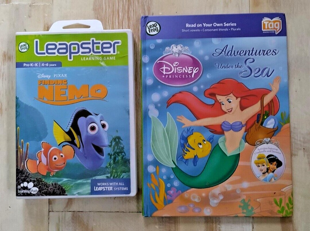 Leap Frog Leapster Finding Nemo Pre-k-k 4-6 Yrs. & Adventures Under the ...