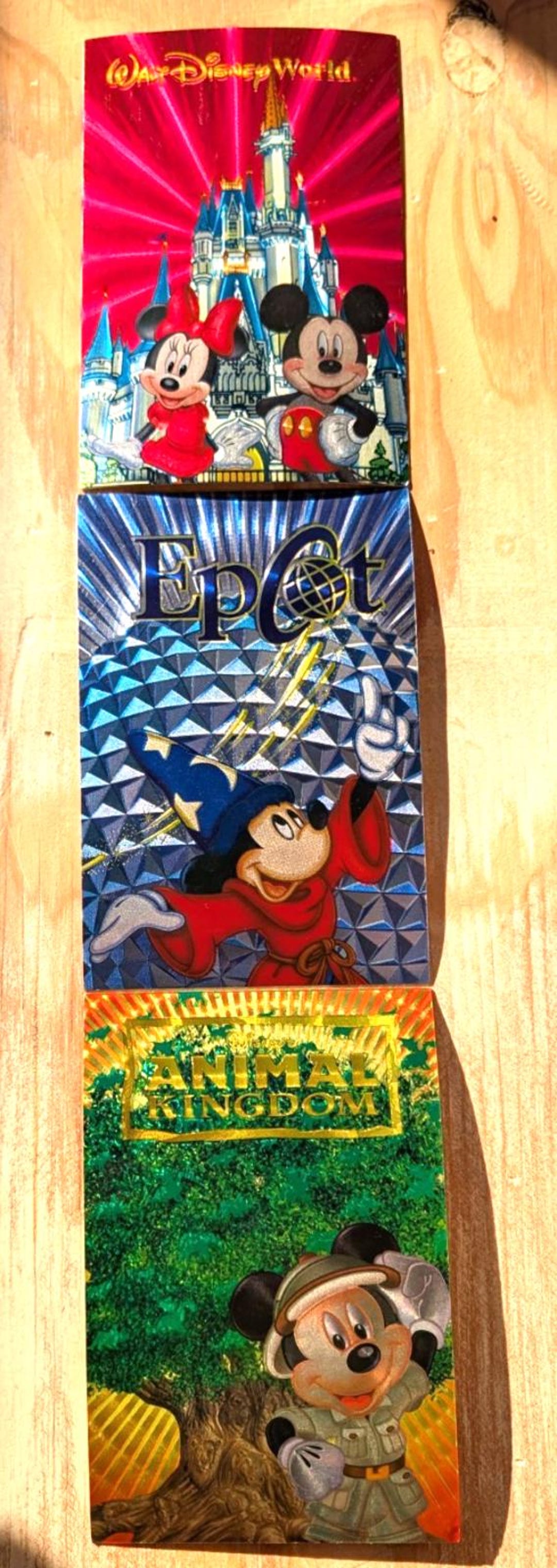 Vintage 2000 Walt Disney World Mickey Epcot Animal Kingdom 3 Foil ...