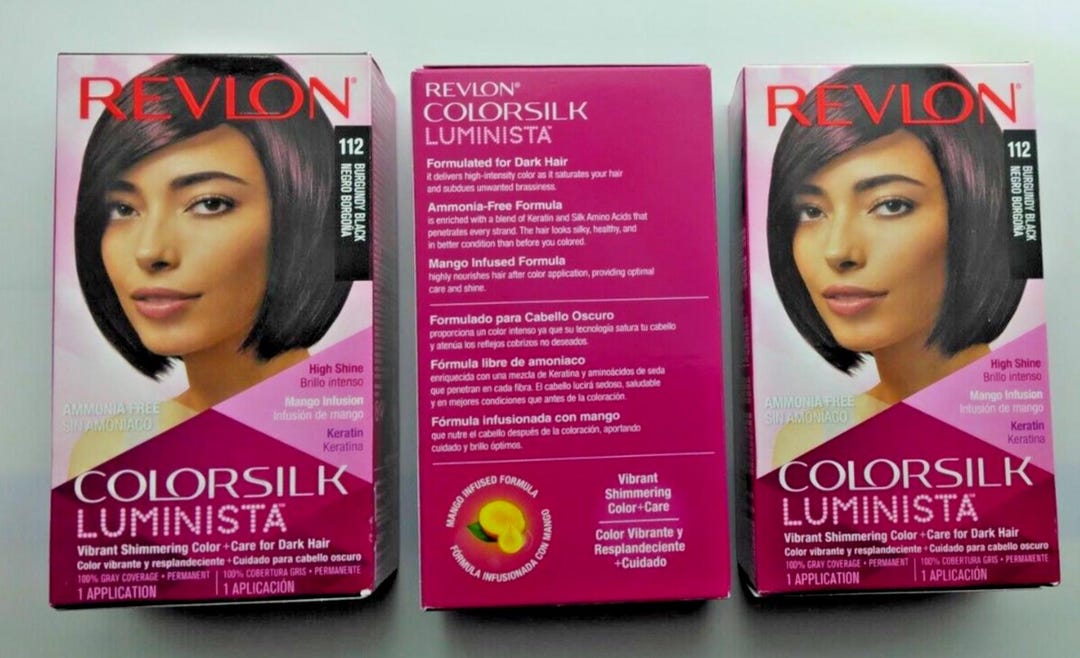 3 Revlon Colorsilk Luminista Haircolor #112 Burgundy Black - Fast FREE ...