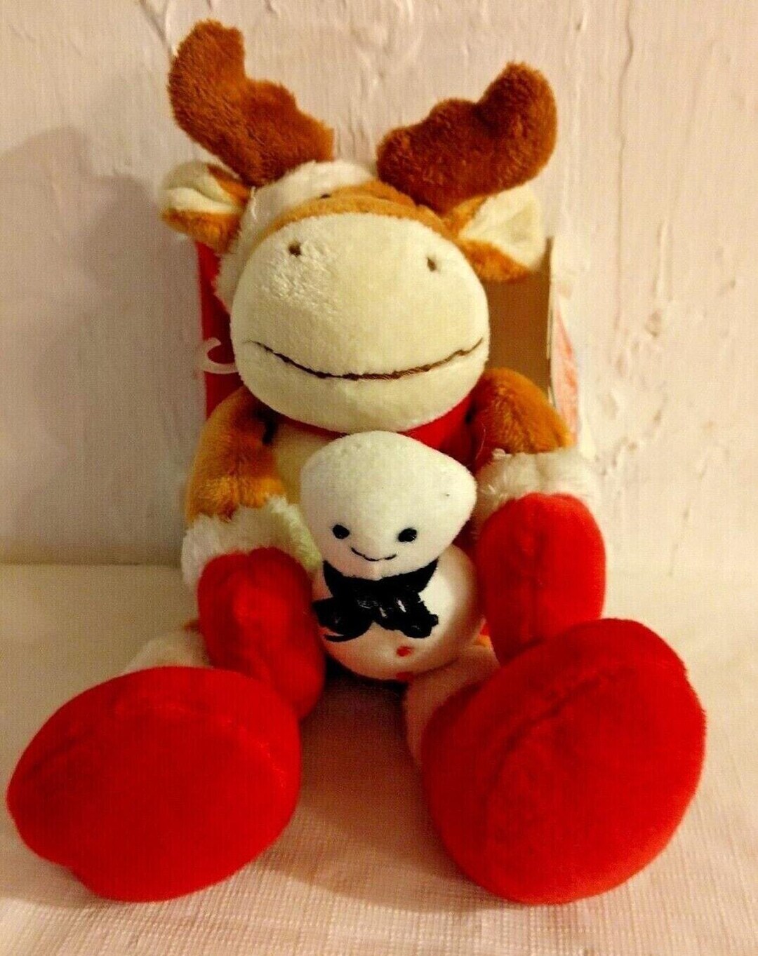 Gund Rare 9" Christmas Flapadoodles Moose Snowman Holiday Beanie ...