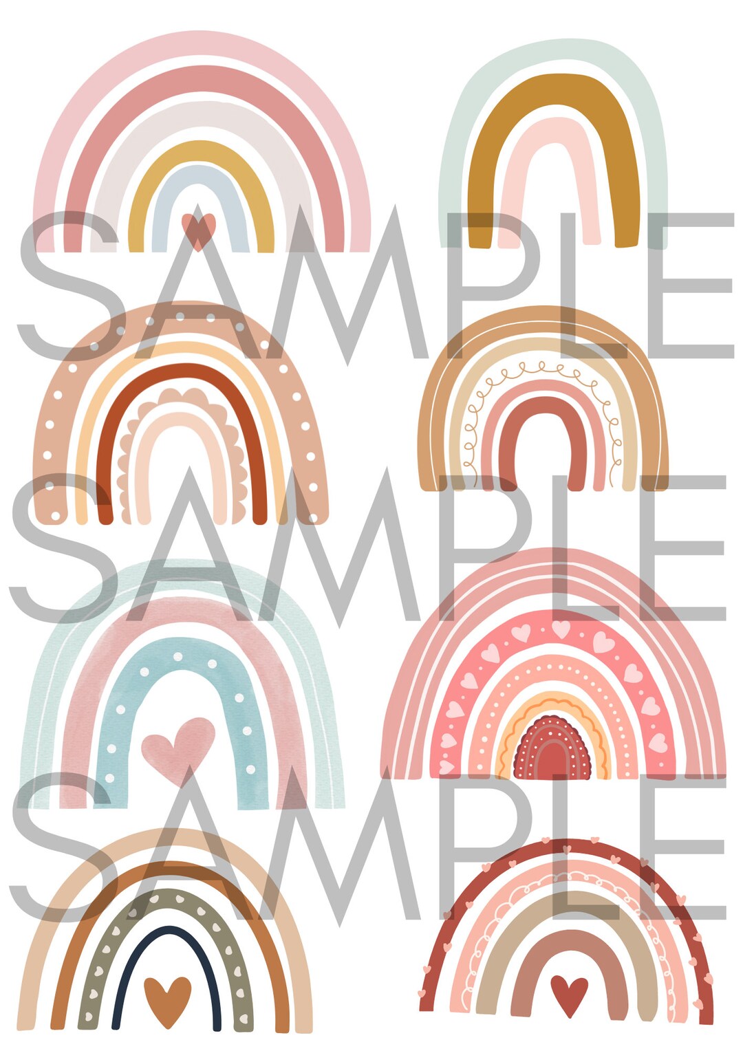 INSTANT DOWNLOAD Pastel Rainbow Designs - Etsy