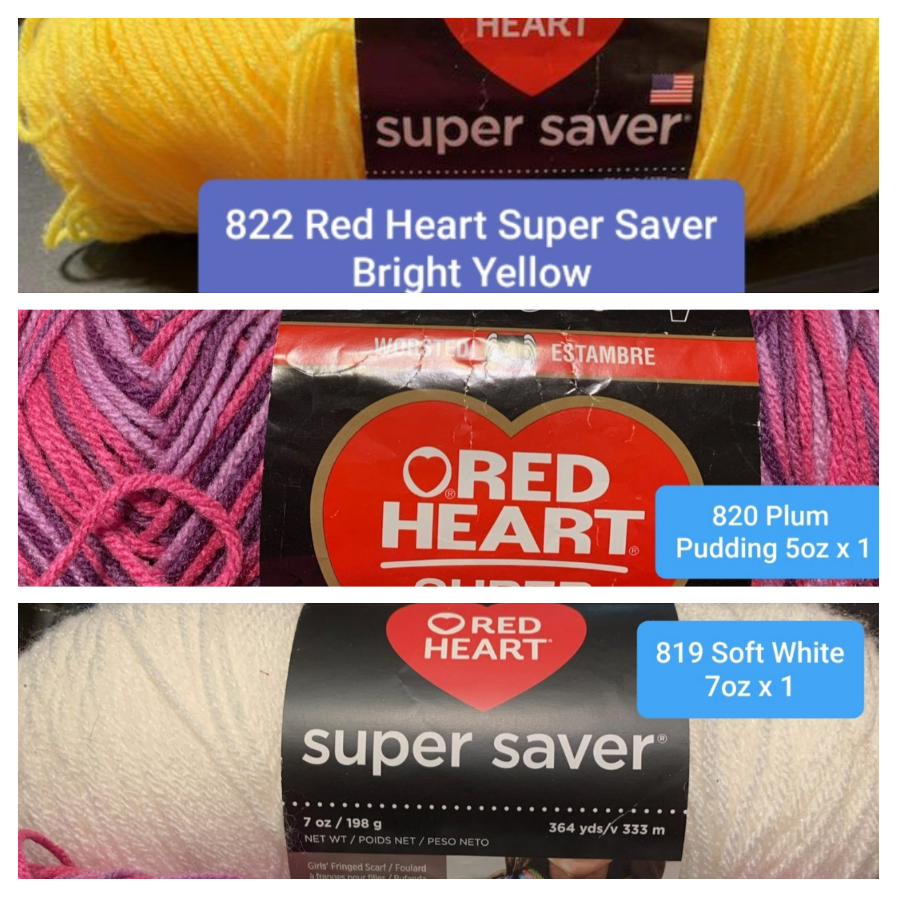 Red Heart Super Saver Yarn Additional Colors - Etsy