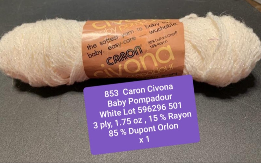Caron Civona Baby Pompadour White Yarn - Etsy