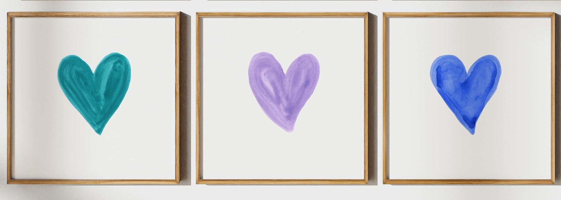 Set of 9 Colorful Heart Prints Heart Prints, Bright Heart Prints for ...