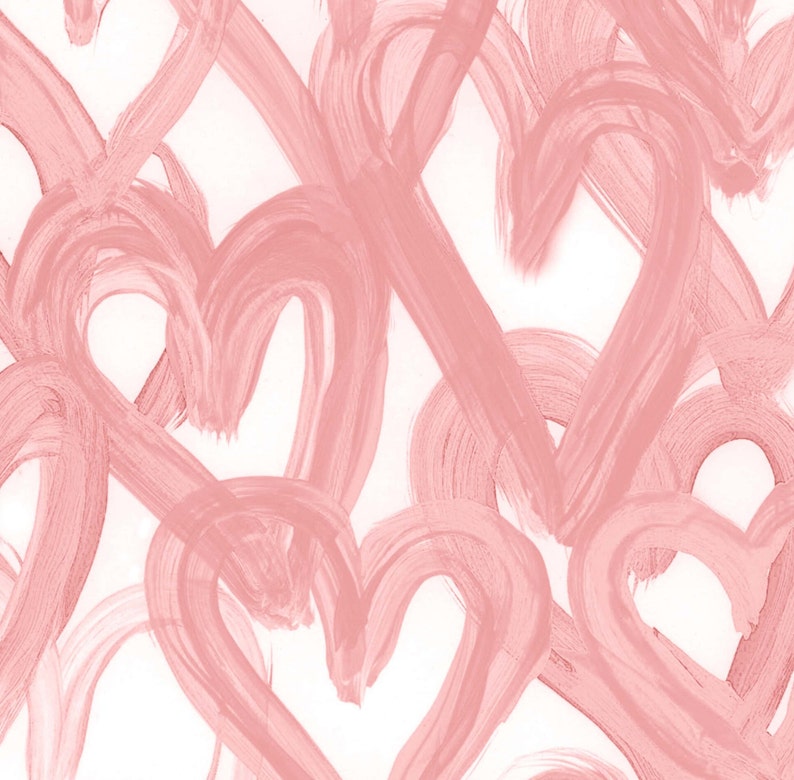 Light Pink Heart Prints, Light Pink Hearts Wall Prints, Girl Heart Room ...