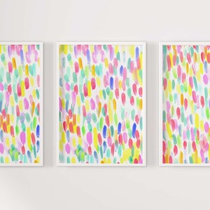 Colorful Rainbow Watercolor Prints Set of 3 for Children's Room Decor ...