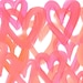 Girly Heart Prints, Bright Heart Wall Prints, Set of 3 Orange and Pink ...