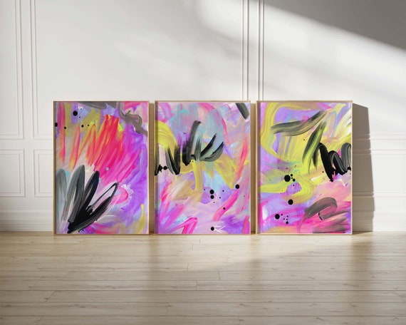 Girly Abstract Paintings Poster Modern Abstract Art For Inner