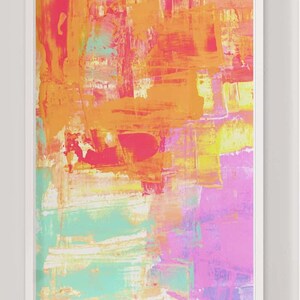 Bright Pink Orange Watercolor Prints, Colorful Wall Art Printable 3 ...