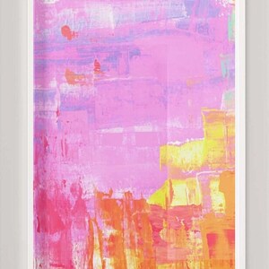 Bright Pink Orange Watercolor Prints, Colorful Wall Art Printable 3 ...