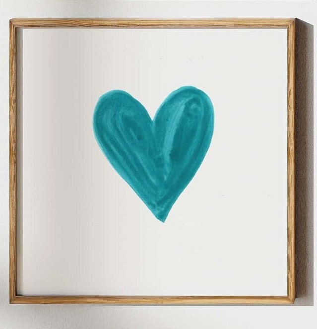 Set of 9 Colorful Heart Prints Heart Prints, Bright Heart Prints for ...