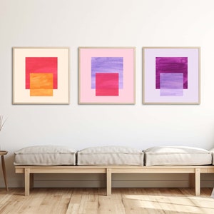 Set of 9 Geometric Art Prints, Color Block Art, Colorful Prints ...