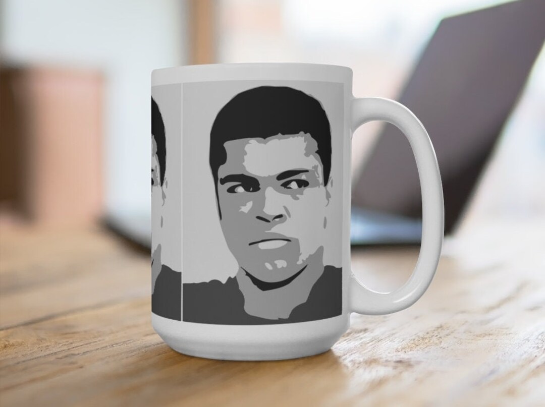Muhammad Ali, White Ceramic Mug, 60s Gift, Professional Boxer ...