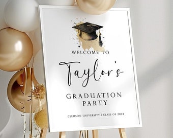 Graduation Welcome Banner Grad Welcome Sign Graduation Gift for Her ...