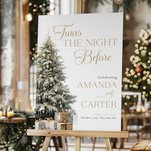 Christmas Rehearsal Dinner Sign, Twas the Night Before Wedding Sign ...