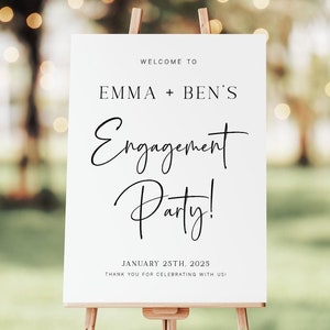 Engagement Party Sign, Minimalist Engagement Sign, Engagement Party ...