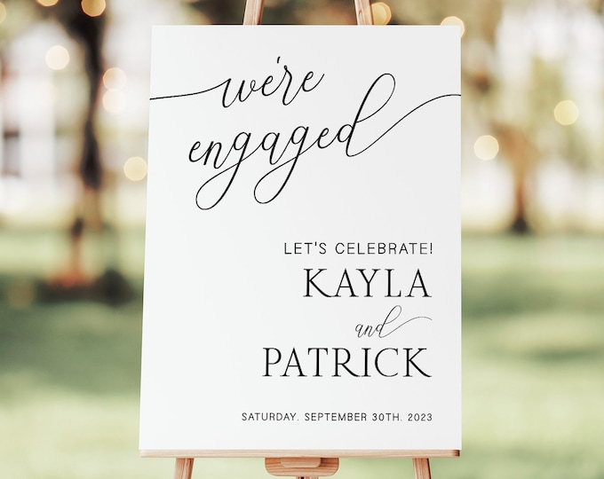 She Said Yes Engagement Party Welcome Sign Custom Photo Welcome Sign ...