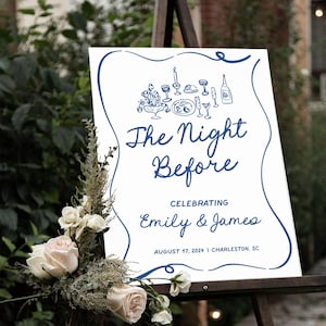 Rehearsal Dinner Welcome Sign, the Night Before Sign, Hand Drawn ...