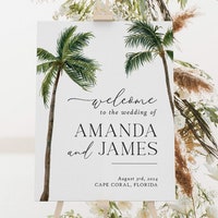Tropical Wedding Welcome Sign – Custom Foam Board – Personalized Beach ...