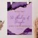 Shades of Purple Birthday Welcome Sign, Purple and Gold Birthday ...