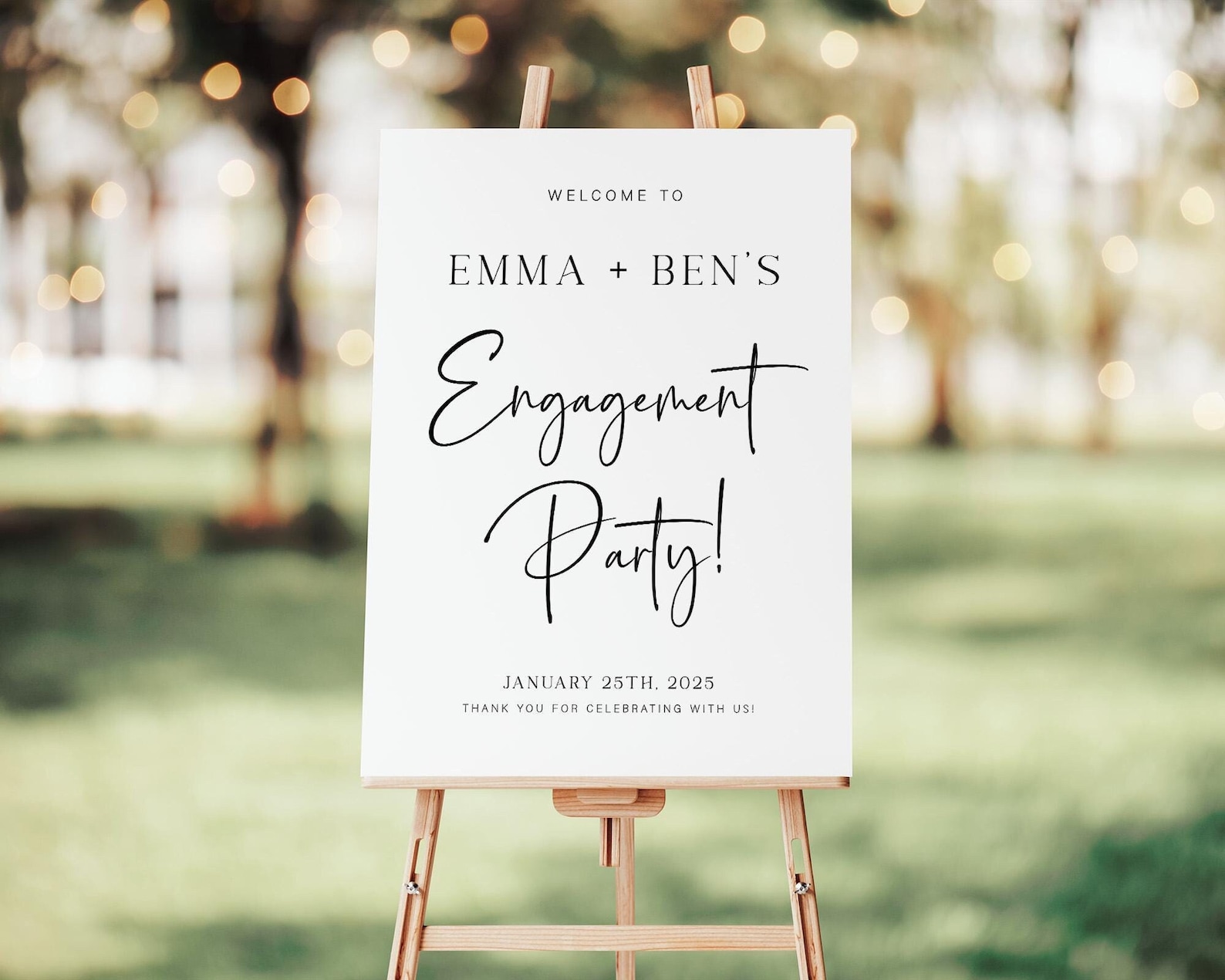 Engagement Party Sign, Minimalist Engagement Sign, Engagement Party ...