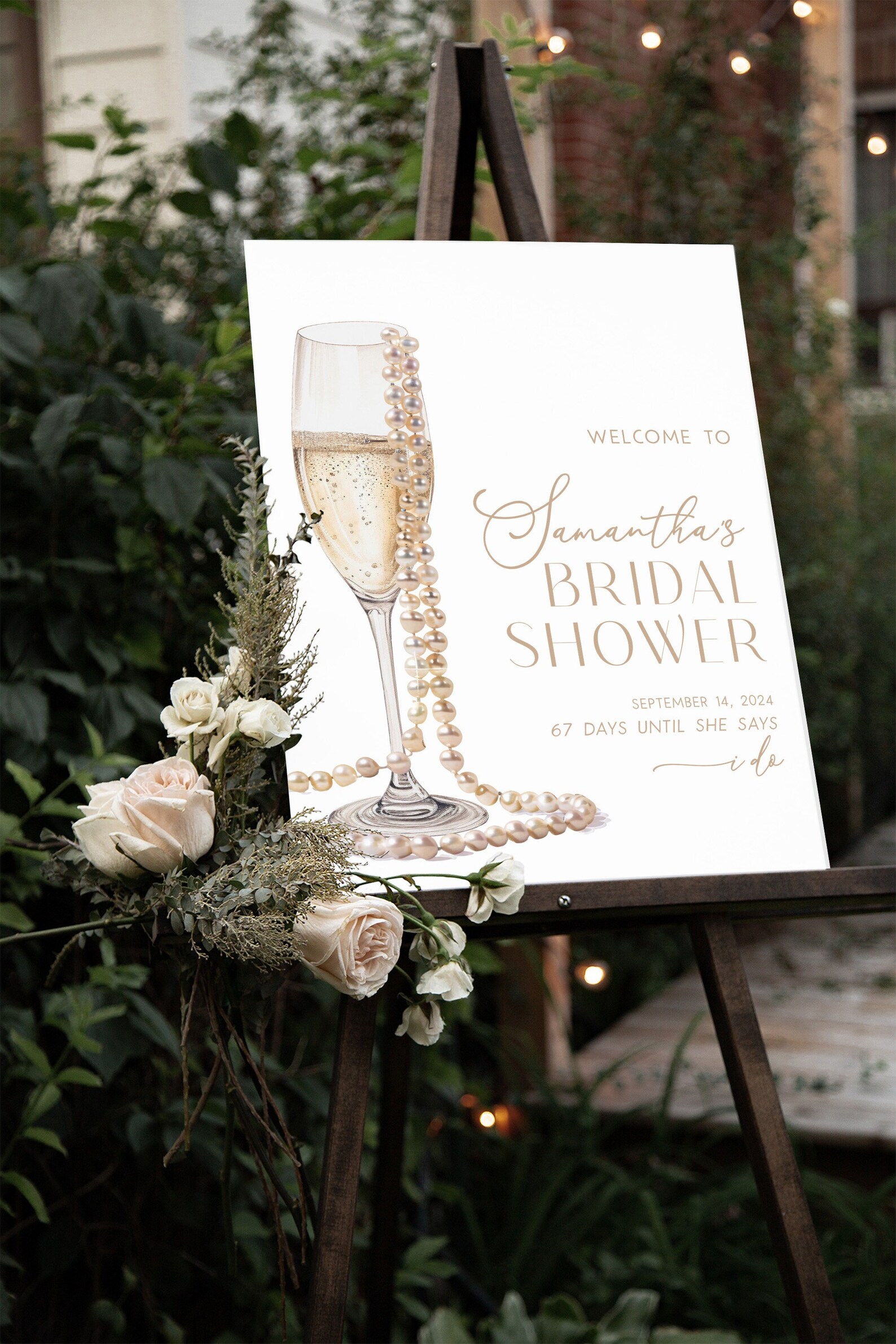 Pearls and Prosecco Bridal Shower Sign, Custom Bridal Shower Welcome ...