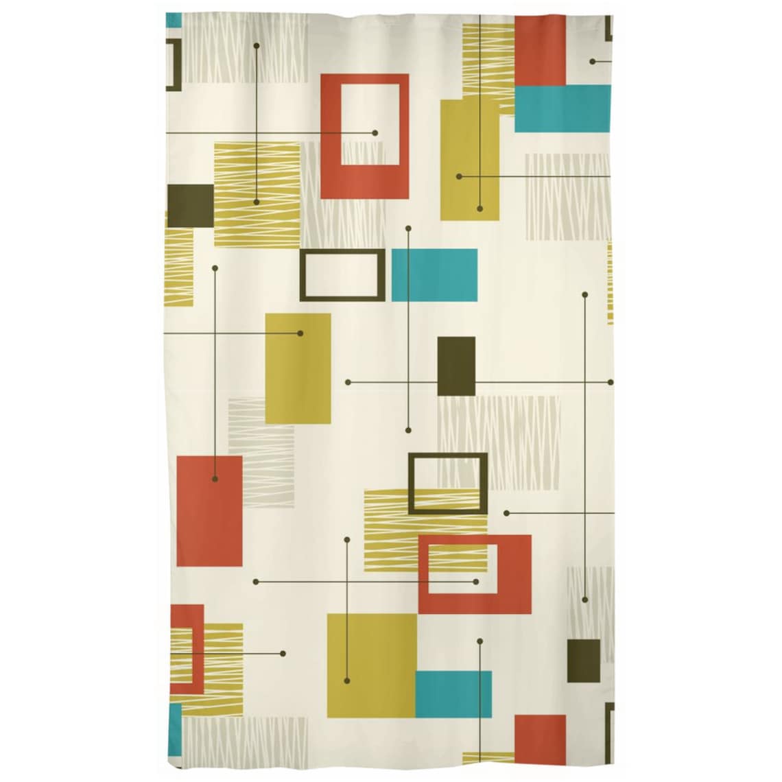 Mid Century Modern Curtains, Mid Century Modern Decor, Retro Abstract ...