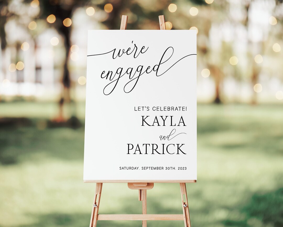 Minimalist Engagement Sign, Engagement Party Sign, Engagement Party ...