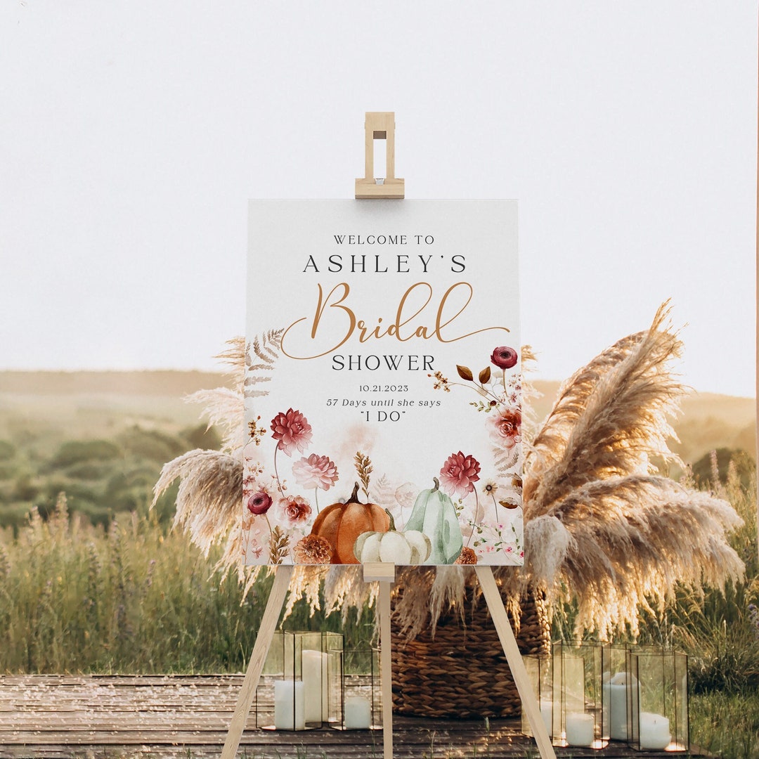 Fall Bridal Shower Welcome Sign, Fall Bridal Shower Decor, Fall in Love ...