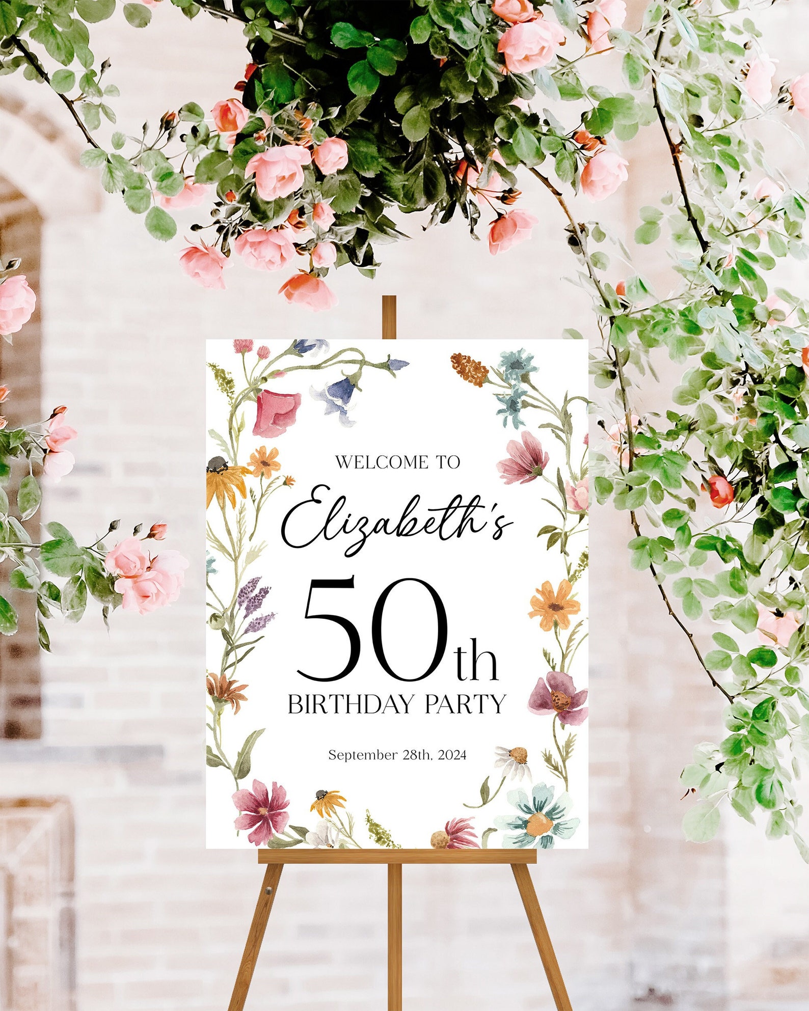 Wildflower Birthday Welcome Sign, Wildflower Shower Sign, Custom ...