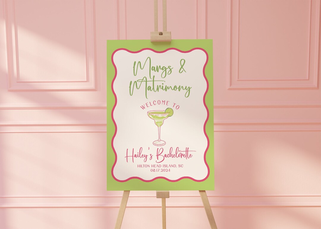Margs and Matrimony Bachelorette Welcome Sign, Final Fiesta ...