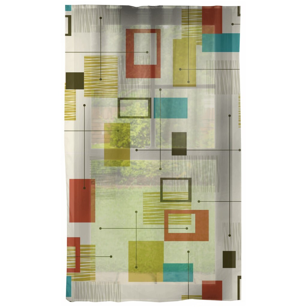 Mid Century Modern Curtains, Mid Century Modern Decor, Retro Abstract ...