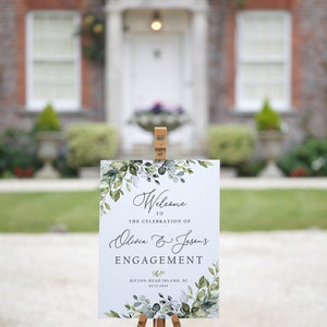 Engagement Party Sign, Engagement Sign Board, Engagement Welcome Sign ...