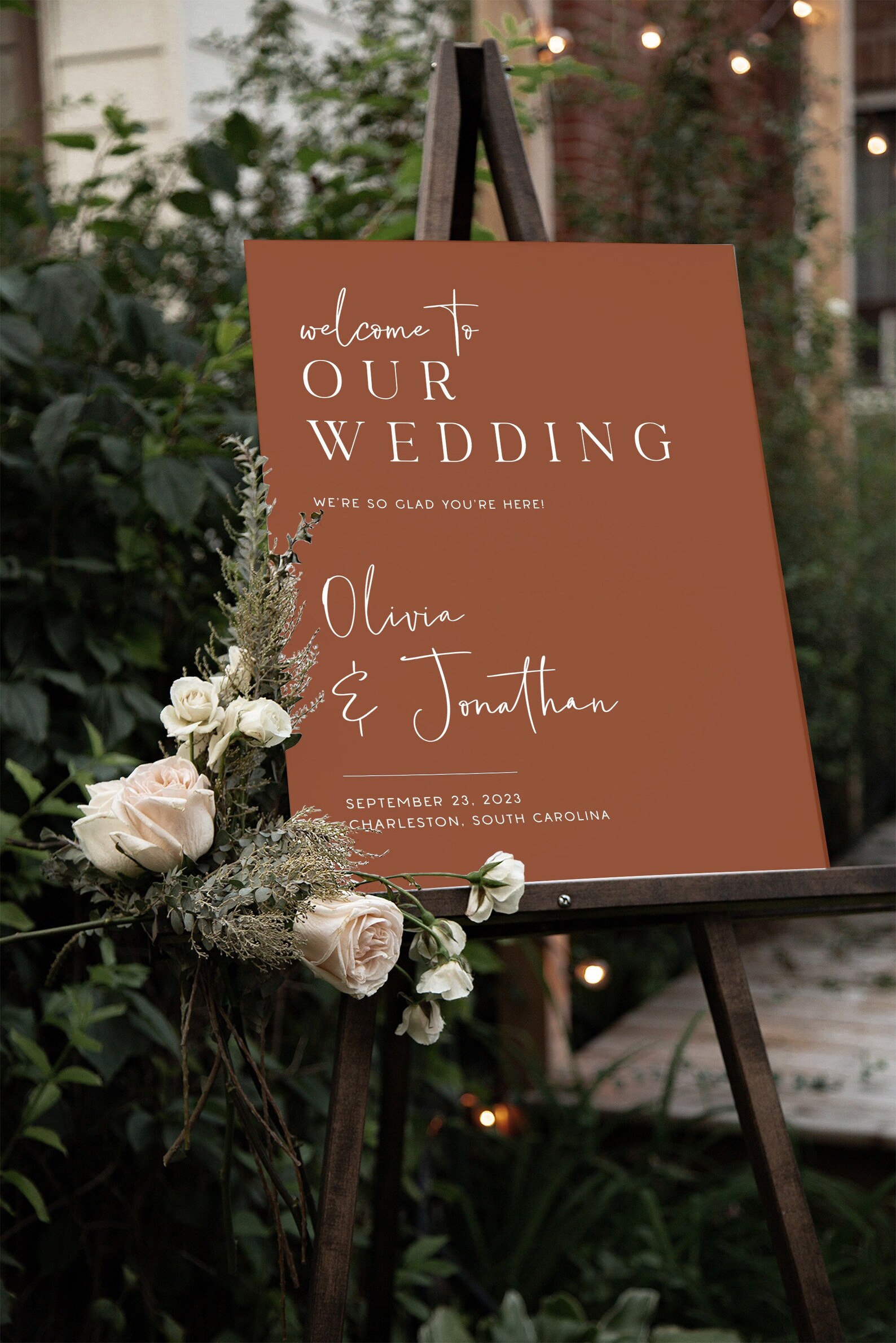 Terracotta Wedding Welcome Sign, Fall Wedding Welcome Sign, Terracotta ...
