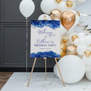 Royal Blue Welcome Sign, Birthday Welcome Sign, Royal Blue Birthday ...