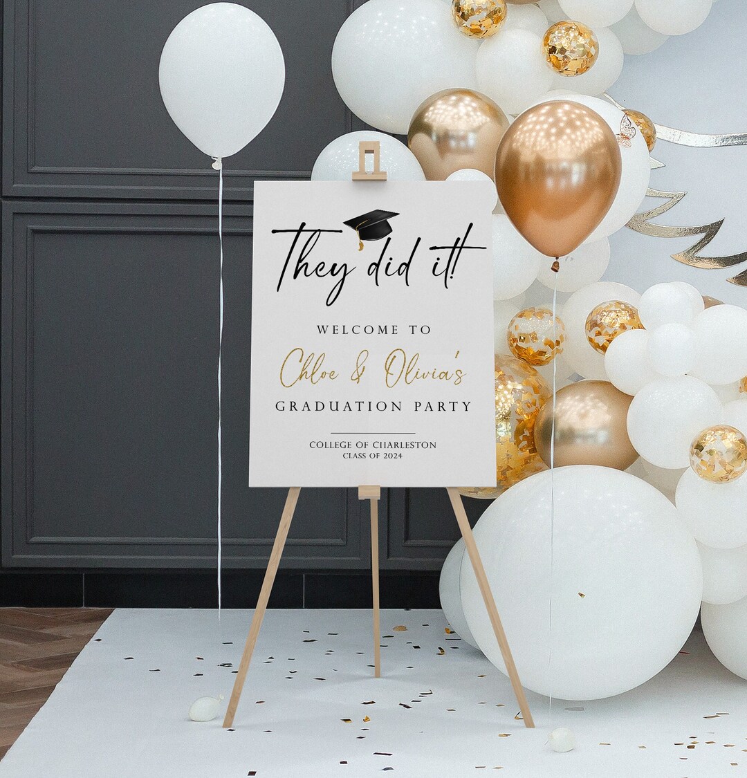 Graduation Party Welcome Sign, Custom Graduation Welcome Sign, Twins ...