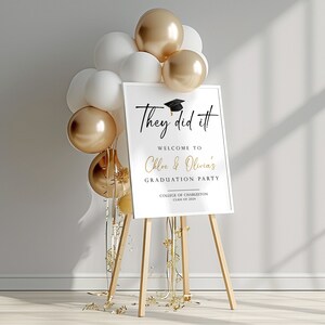 Graduation Party Welcome Sign, Custom Graduation Welcome Sign, Twins ...