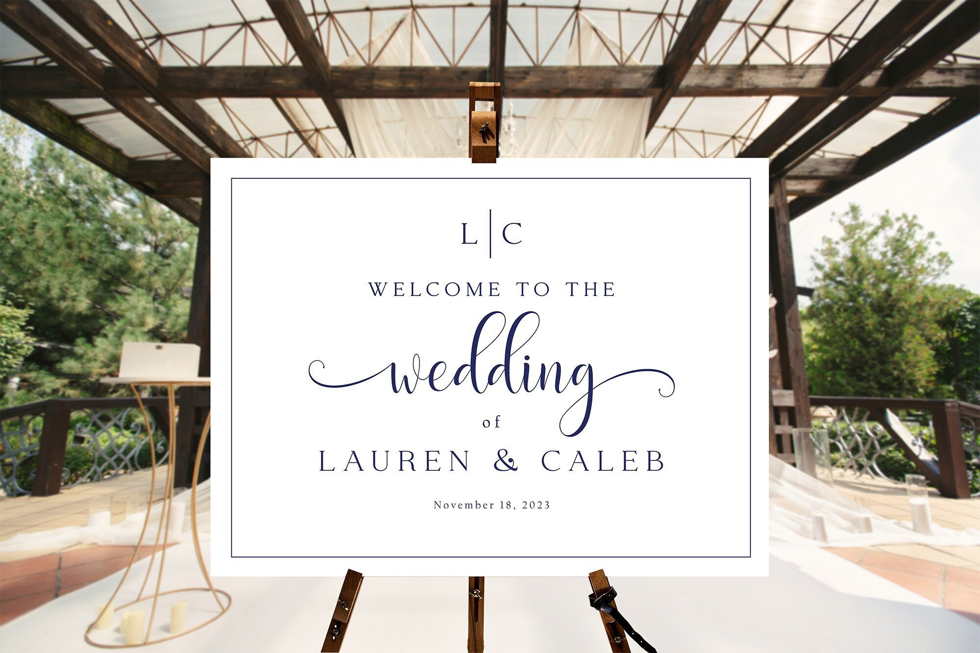 Navy Wedding Welcome Sign, Wedding Welcome Poster, Nautical Wedding ...