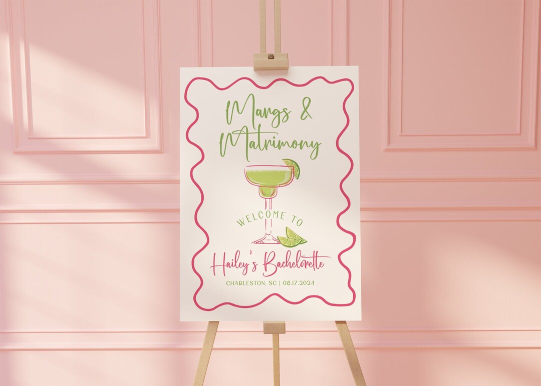 Margs and Matrimony Bachelorette Welcome Sign, Final Fiesta ...