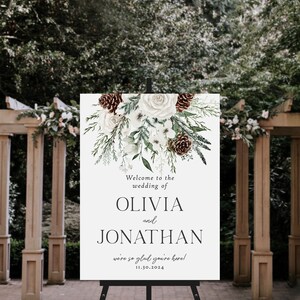 Winter Wedding Welcome Sign, Christmas Wedding Signs, Christmas Wedding ...