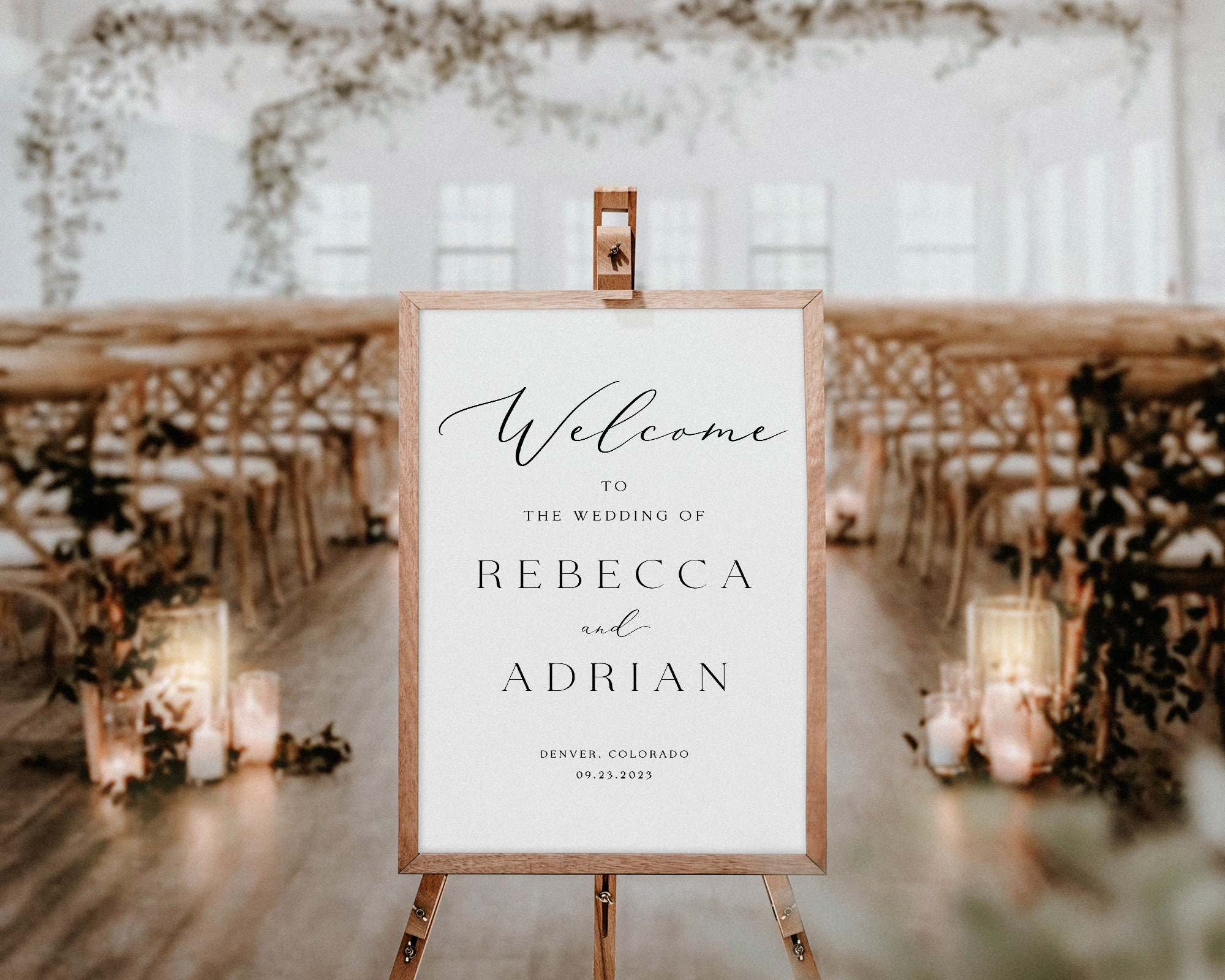 Elegant Wedding Welcome Sign, Custom Welcome Wedding Sign Minimalist ...