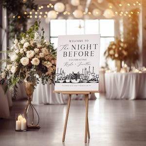 The Night Before Sign, Hand Drawn Rehearsal Dinner Sign, Rehearsal ...